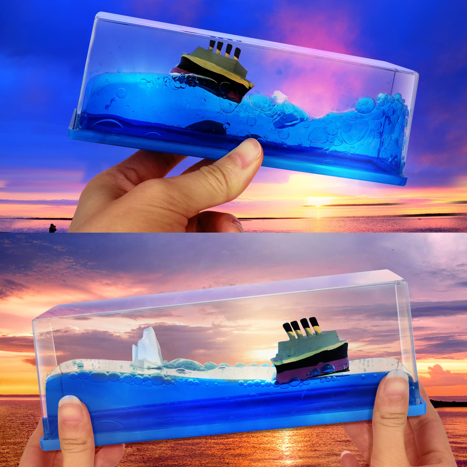 2BK Titanic Cruise Ship Model Decorative Paperweight, Ship Home Decor - Never Sinking Cruise Ship Decorative Car Display Cases & Gifts