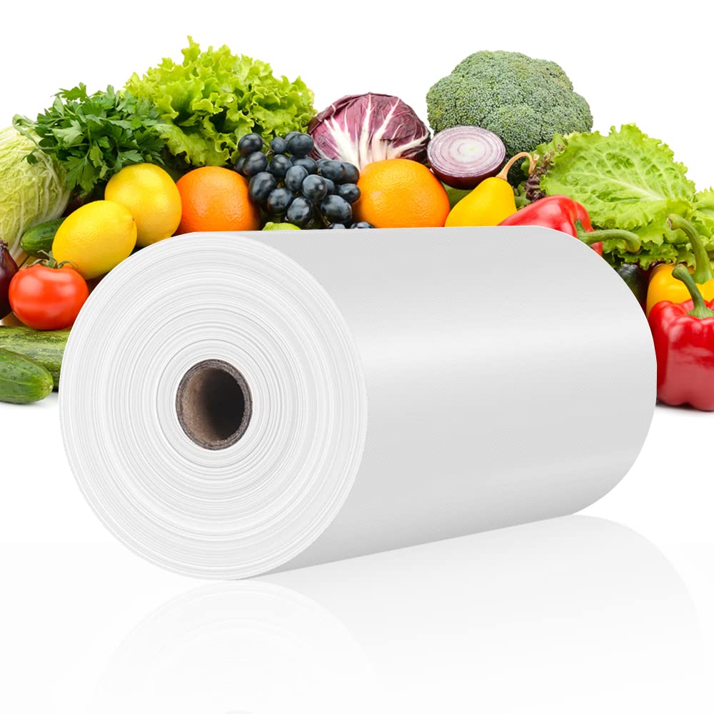 9.8 X 13.8 Inch Plastic Produce Bags Roll, 1000 Bags of 1 Big Roll for Fruits, Vegetable, Bread, Clear Kitchen Food Storage Bags (Medium)