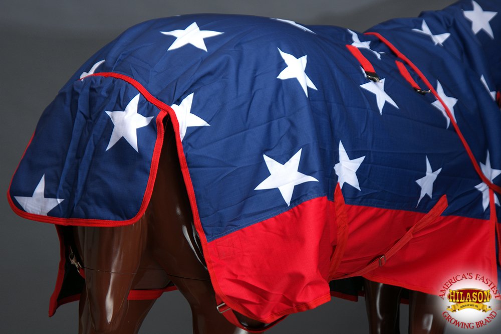 American Flag 74 in HILASON 1200D Winter Waterproof Poly Horse Blanket Belly Wrap | Horse Blanket | Horse