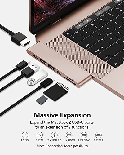 Purgo USB C Hub for MacBook Pro Air 13 15 inch M1 2022/2021-2018, MacBook Adapter with 4K HDMI, 100W PD, 40Gbps TB3 5K@60Hz, USB-C, 2 USB 3.0 and SD/Micro Card Readers