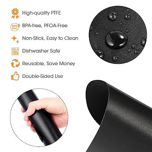 Aieve Grill Mat Accessories for Ninja Woodfire Outdoor Grill, Non-Stick BBQ Mat Baking Mat Reusable Liners(3 Pack)