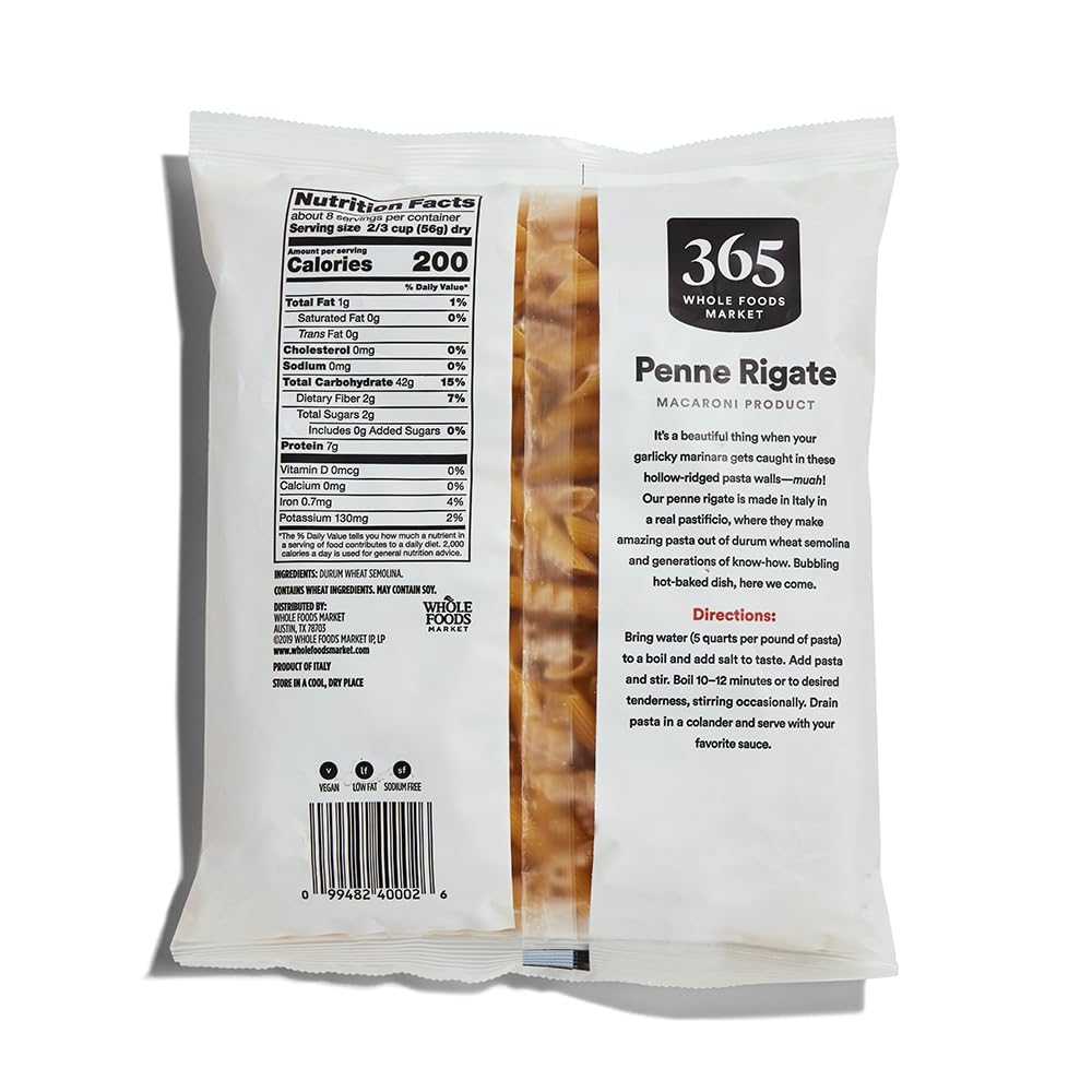 365 by Whole Foods Market, Pasta Penne Rigate, 16 Ounce