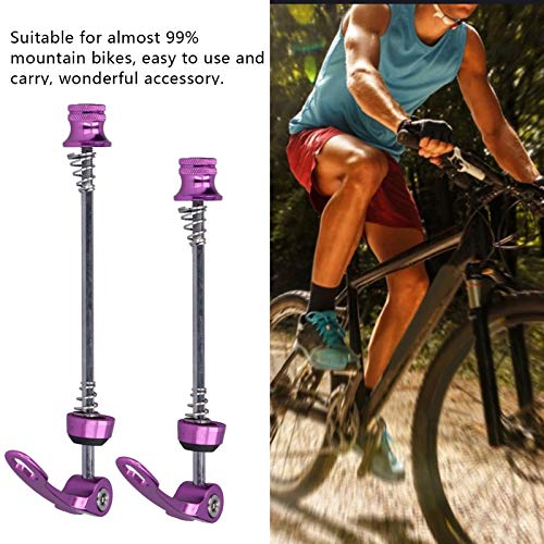 2pcs Bicycle Wheel Skewer, Road Mountain Bicycle Quick Release Skewers Bike Front Rear Skewer Accessory(Purple) Bicycles and Spare Parts