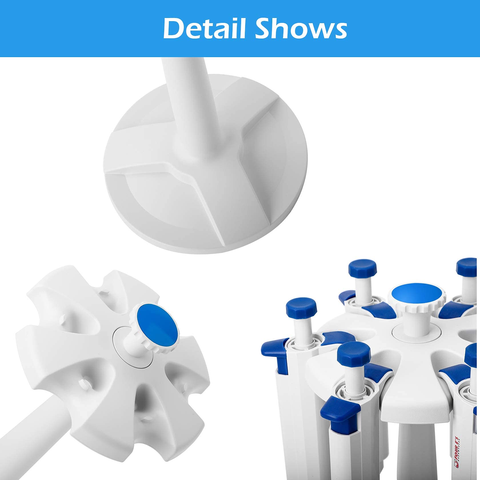 Pipette Holder Four E's Scientific Laboratory Pipette Stand, Four E's Pipette Stand Holds up to 6 Pipettors