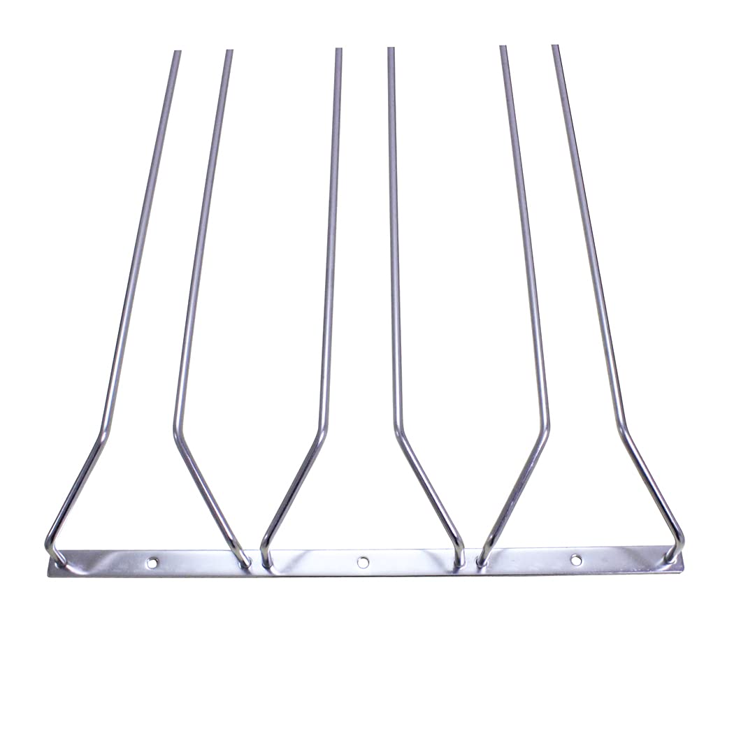 Abcsea 45 cm Stainless Steel Wine Glass Holder Rack, Chrome Wine Glass Holders Under Cabinet, 1 Piece (2 Rows)