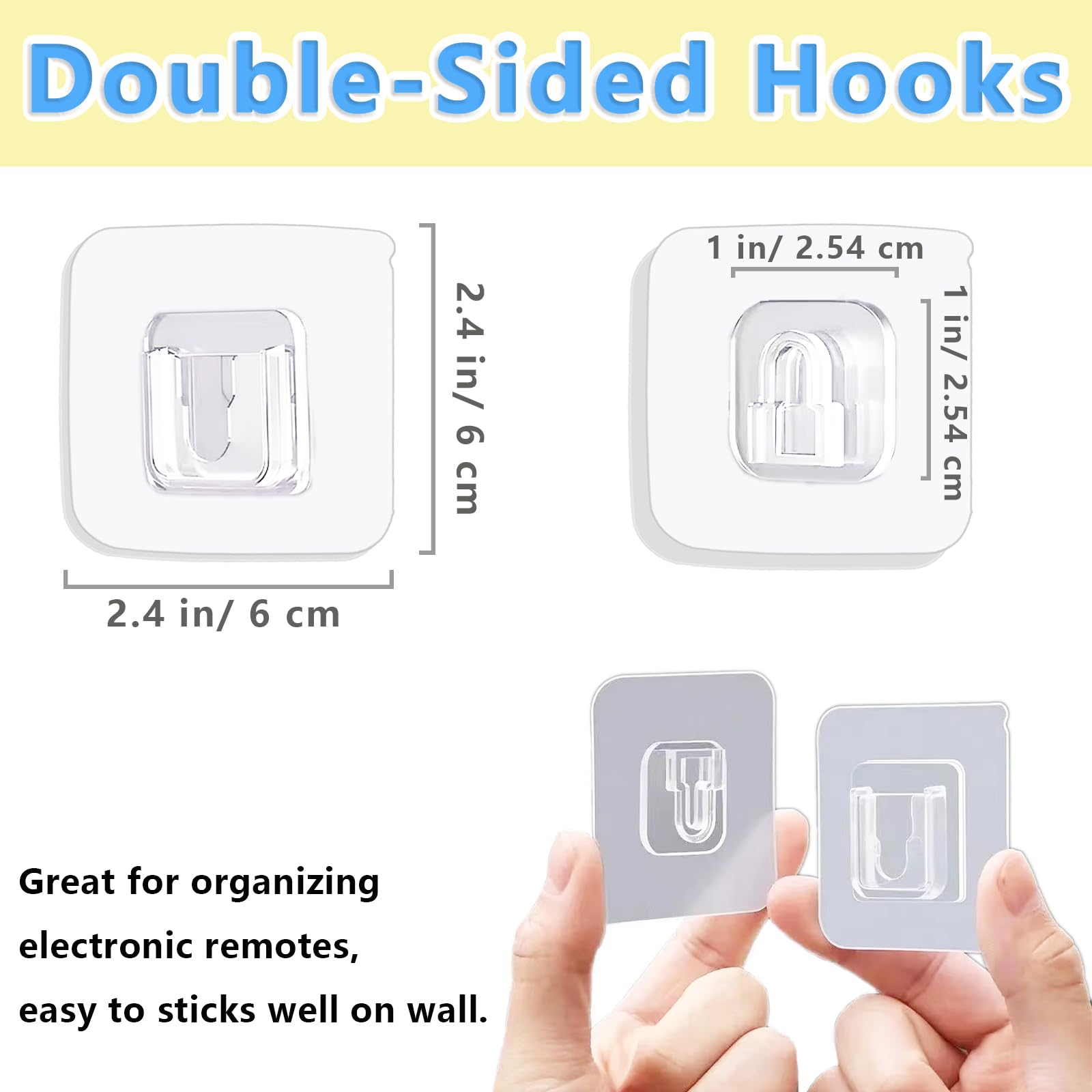 MAVGZUL 25 Pairs Double Sided Adhesive Wall Hooks, Transparent Self Adhesive Wall Hooks for Hanging, Clip Rain Adhesive Wall Hooks for Bathroom Kitchen Office
