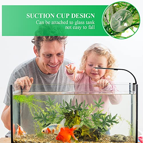 balacoo Aquarium Reptile Plants Artificial Plastic Leaves Hanging Silk Terrarium Plant with Suction Cups,Simulation Landscape Decorations for Bearded Dragons,Lizards,Geckos,Snake