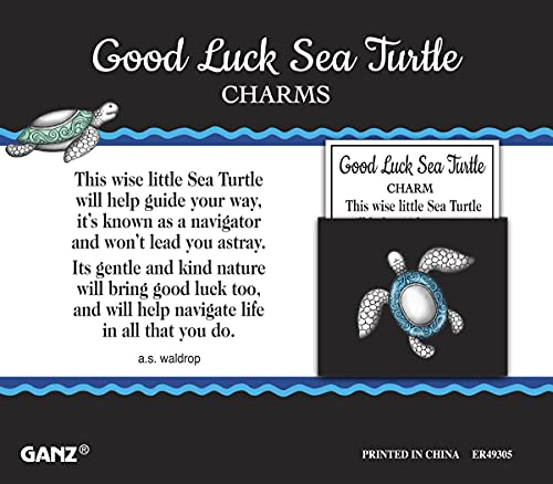 Ganz Good Luck Sea Turtle Pocket Charm with Story Card (Aqua)