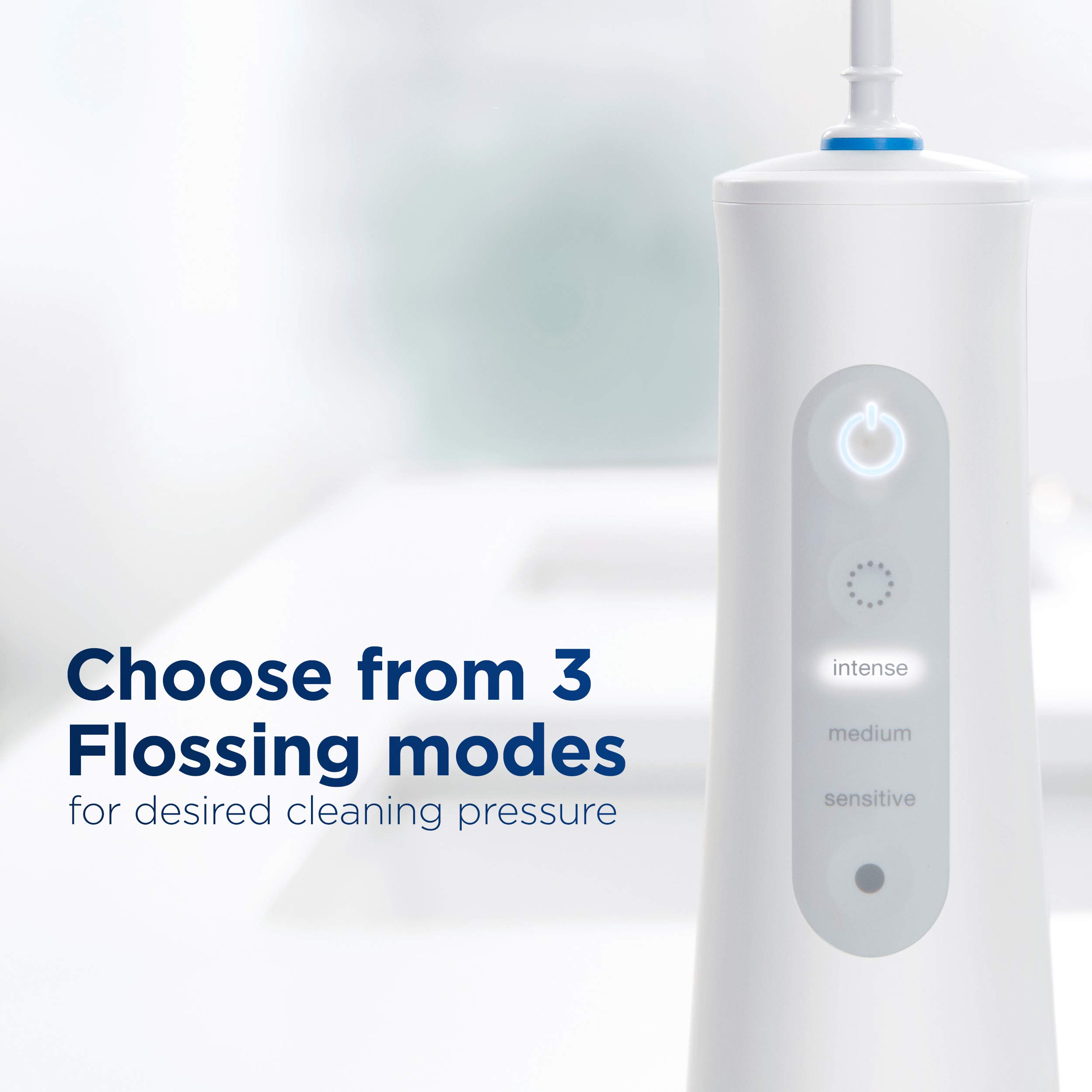 Oral-B Water Flosser Advanced, Cordless Portable Oral Irrigator Handle with 2 Nozzles