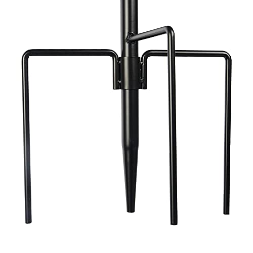 Ashman Deluxe Bird Feeding Station (1 Pack) Bird Feeders for Outside - Multi Feeder Pole Stand Kit with 4 Hangers, Bird Bath and 3 Prong Base for Attracting Wild Birds - 22 Inch Wide x 92 Inch Tall.