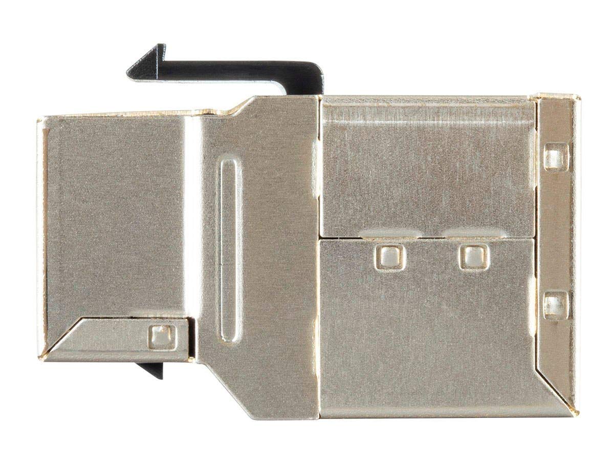 Monoprice Shielded Straight Through Cat6A RJ45 Keystone in-Line Coupler - 10G, Use for Networking As an Extender Between Two Patch Cables, Silver