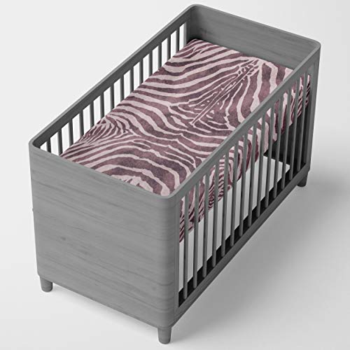 Glenna Jean Baby Fitted Crib Sheet & White Zebra Animal Print Jungle for Baby Boys & Girls, Black, Standard