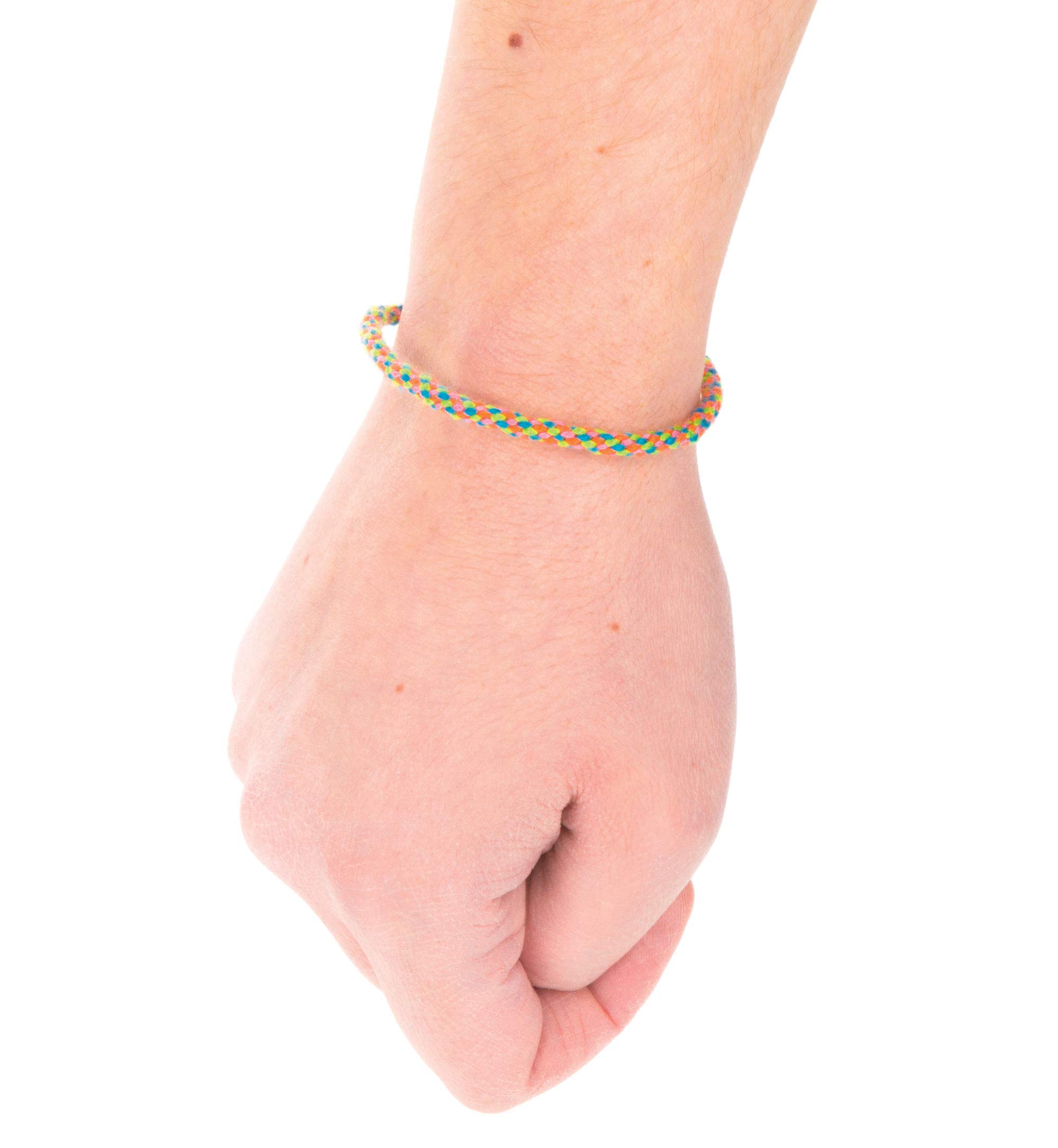 Baker Ross - AV207 Make Your Own Braided Friendship Bracelets - Creative Craft Kits for Kids to Design Make & Give as Gift (Pack of 4), 9.5cm, Assorted