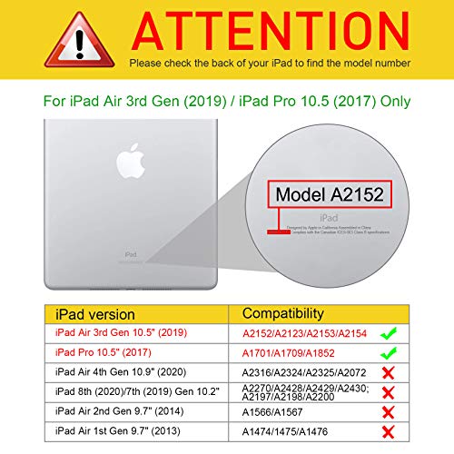 Fintie Keyboard Case w/Pencil Holder for iPad Air 3rd Gen 10.5" 2019 / iPad Pro 10.5" 2017 - SlimShell Soft TPU Back Protective Cover w/Magnetically Detachable Wireless Bluetooth Keyboard, Composition