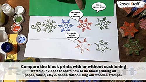 Asian Leaf and Paisley Designs Wooden Block Stamps (Set of 6)