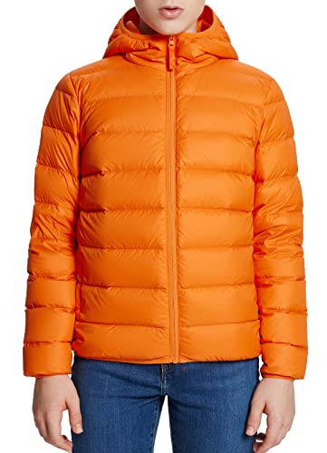 BALEAF Kids Puffer Down Jackets with Hood for Boys Girls Ultralight Packable Cold Winter Lightweight Outerwear Orange XS