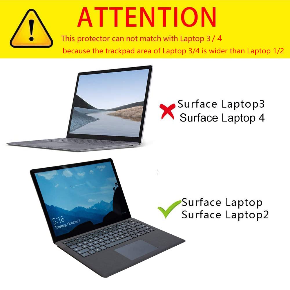 XISICIAO Full size keyboard palm rest cover for Microsoft Surface Laptop / 2 Palm Pads Wrist Rests film protector,Avoid stain for 13.5 Inch Laptop(US Layout) (Black for Laptop 1/2)