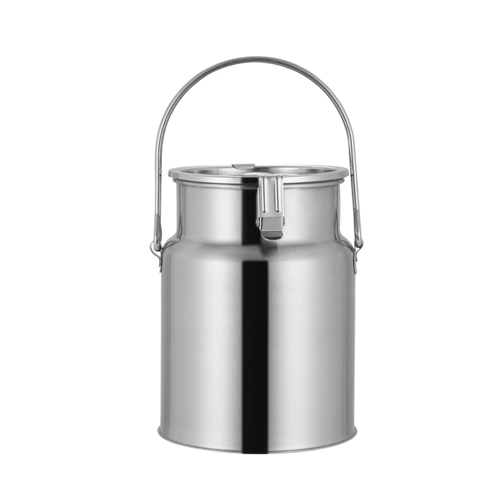 Adima 304 Stainless Steel Milk Transport Can, Heavy Duty Milk Canister Wine Pail Bucket Milk Barrel Tote Jug Dairy Pot with Sealed Lid And Single Handle (Silver),10L