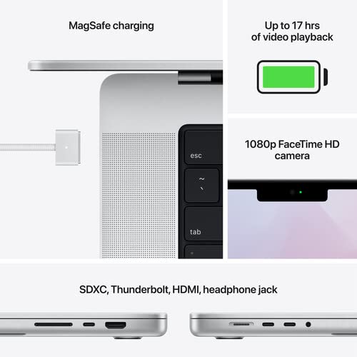 Apple (CTO) 14-in MacBook Pro M1 Pro 8-core CPU 14-core GPU chip - 512GB SSD 32GB Silver (Fall 2021) - Z15J0021W