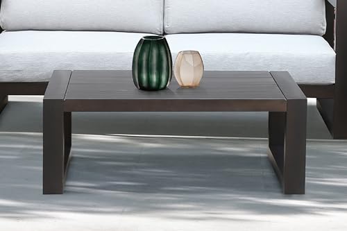 Armen Living Paradise Outdoor Eucalyptus Wood Coffee Table, Earth