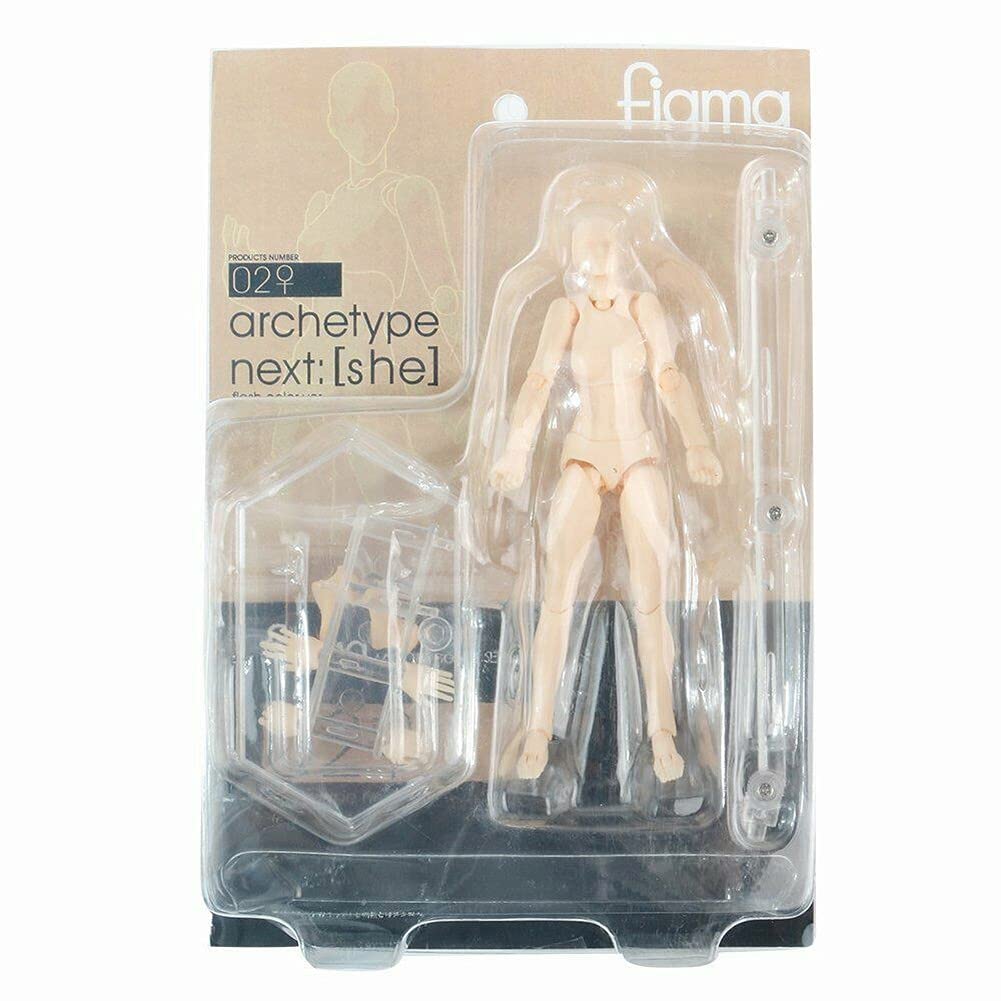 ausuky 1/12 She/He Figure Body Model Body Kun Set PVC 6" Flexible Action Toy (Skin,Woman)