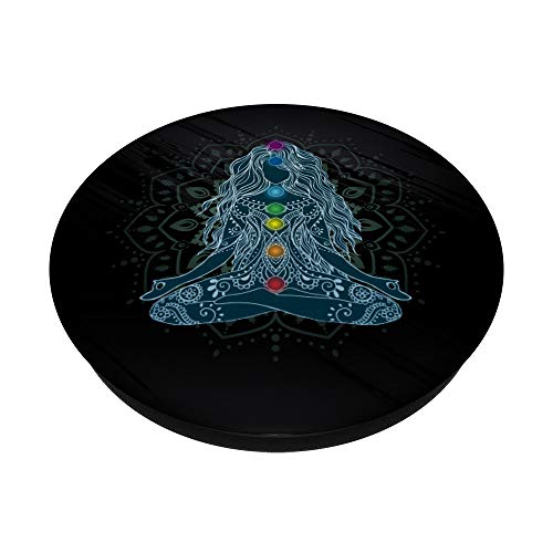 Meditating Lotus Asana Seven Chakras Meditation Yoga PopSockets PopGrip: Swappable Grip for Phones & Tablets