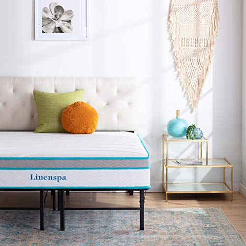 Linenspa 14 Inch Folding Metal Platform Bed Frame - 13 Inches of Clearance - Tons of Under Bed Storage - Heavy Duty Construction - 5 Minute Assembly - King
