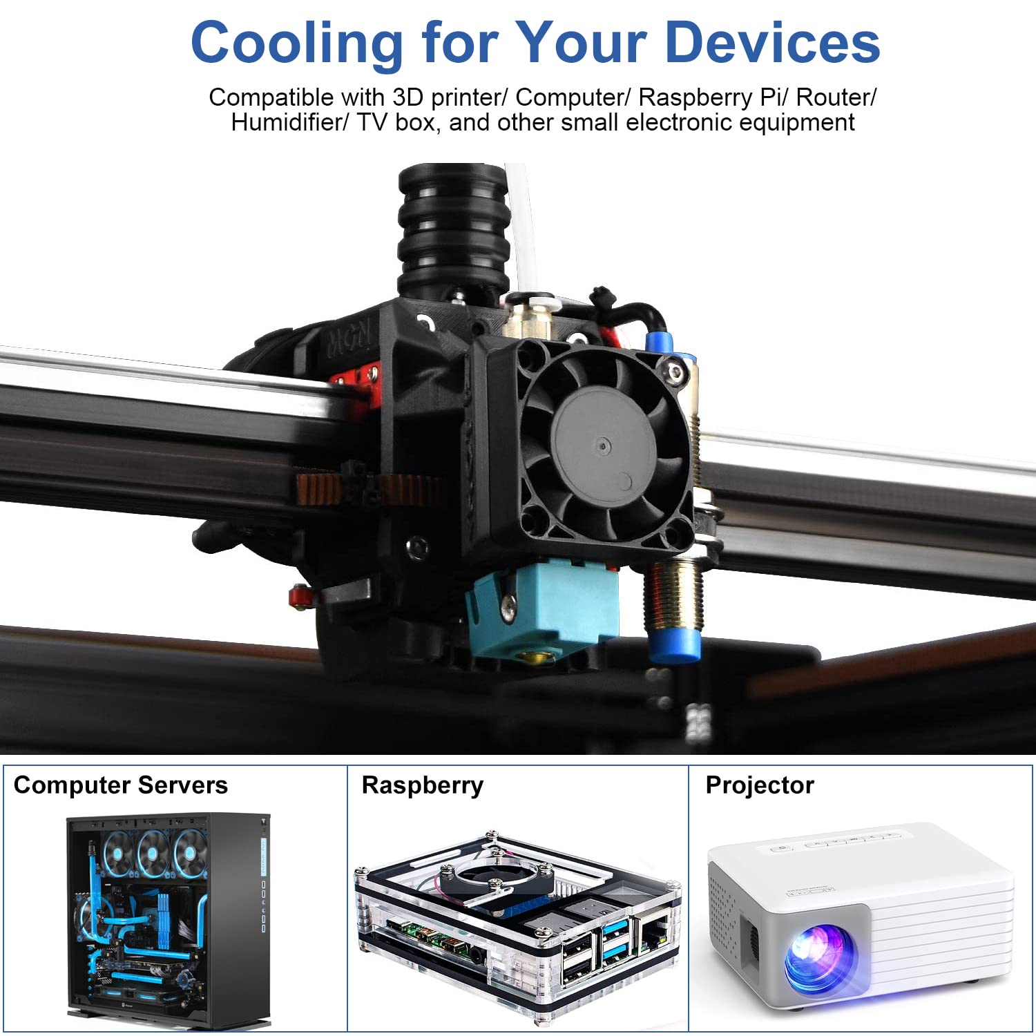 4 Pack 4010 Fans 24V, Dual Ball Bearing Low Noise Strong Air Flow Brushless Cooling Fans 40mm x 40mm x 10mm with 2Pin Connector for 3D Printer and Other Electronic Devices Replacement