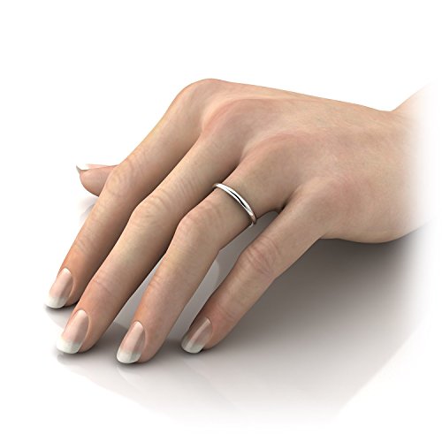 2mm Sterling Silver High Polish Plain Dome Tarnish Resistant Comfort Fit Wedding Band Ring Sizes 5-12 (7)
