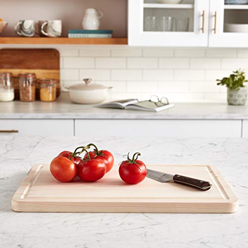 Shun Cutlery Large Hinoki Cutting Board with Juice Groove, 20" x 14" Large Wood Cutting Board, Medium-Soft Wood Preserves Knife Edges, Authentic, Japanese Kitchen Cutting Board