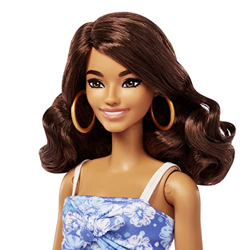 Barbie Loves the Ocean Doll, Brunette with Blue Sundress and Accessories, Doll and Clothes Made From Recycled Plastics