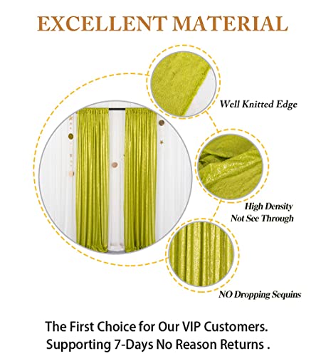 Backdrop Curtain Lime Green 2FTx7FT 2 Pack Sequin Backdrop 60x215cm Sequin Fabric Backdrop Drapes Christmas Backdrop for Photography Lime Green Wall Backdrop Shimmer Wedding Backdrop