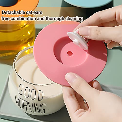 6 PCS Silicone Anti-dust Cup Lids - Food Grade Silicon Mug Cover Heat Resistant Mug Cap, Airtight Cup Cover Reusable Mug Suction Seal Cap for Coffee and Tea