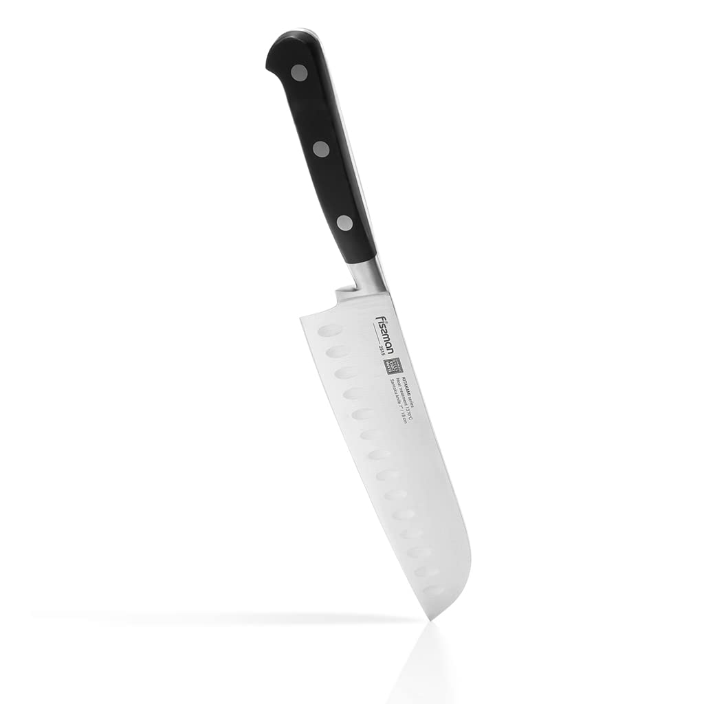 FISSMAN Santoku Knife 7 inch KITAKAMI Series Knives (X50CrMoV15 steel) - Stainless Steel Multipurpose Knife Ergonomic Non-Slip Handle