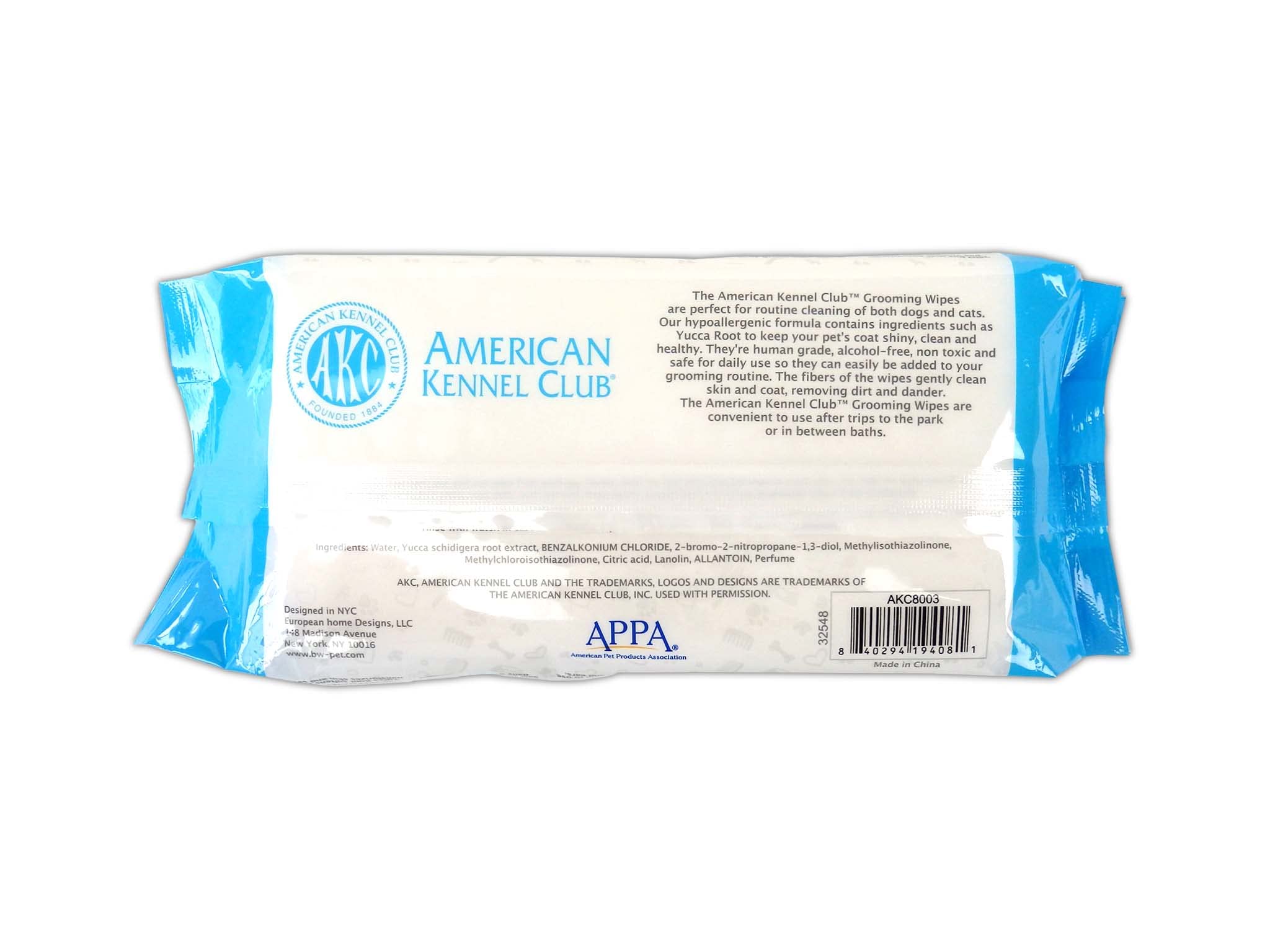 American Kennel Club AKC Dog Wipes for Cleansing & Deodorizing Great for Face, Ears, Paws, Body, & Butt - Fresh Scented - 100pk