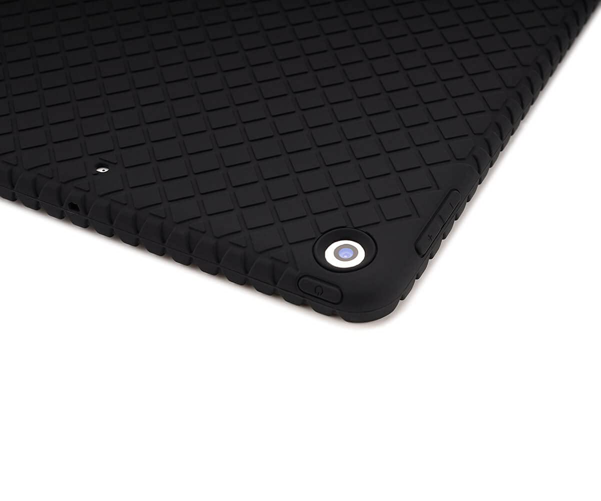 Veamor 10.2 in Silicone Back Case Cover, Anti Slip Rubber Protective Skin Soft Bumper for Apple iPad 9th (2021)/8th (2020)/7th (2019) Gen, Kids Friendly/Lightweight/Ultra Slim/Shockproof (Black)