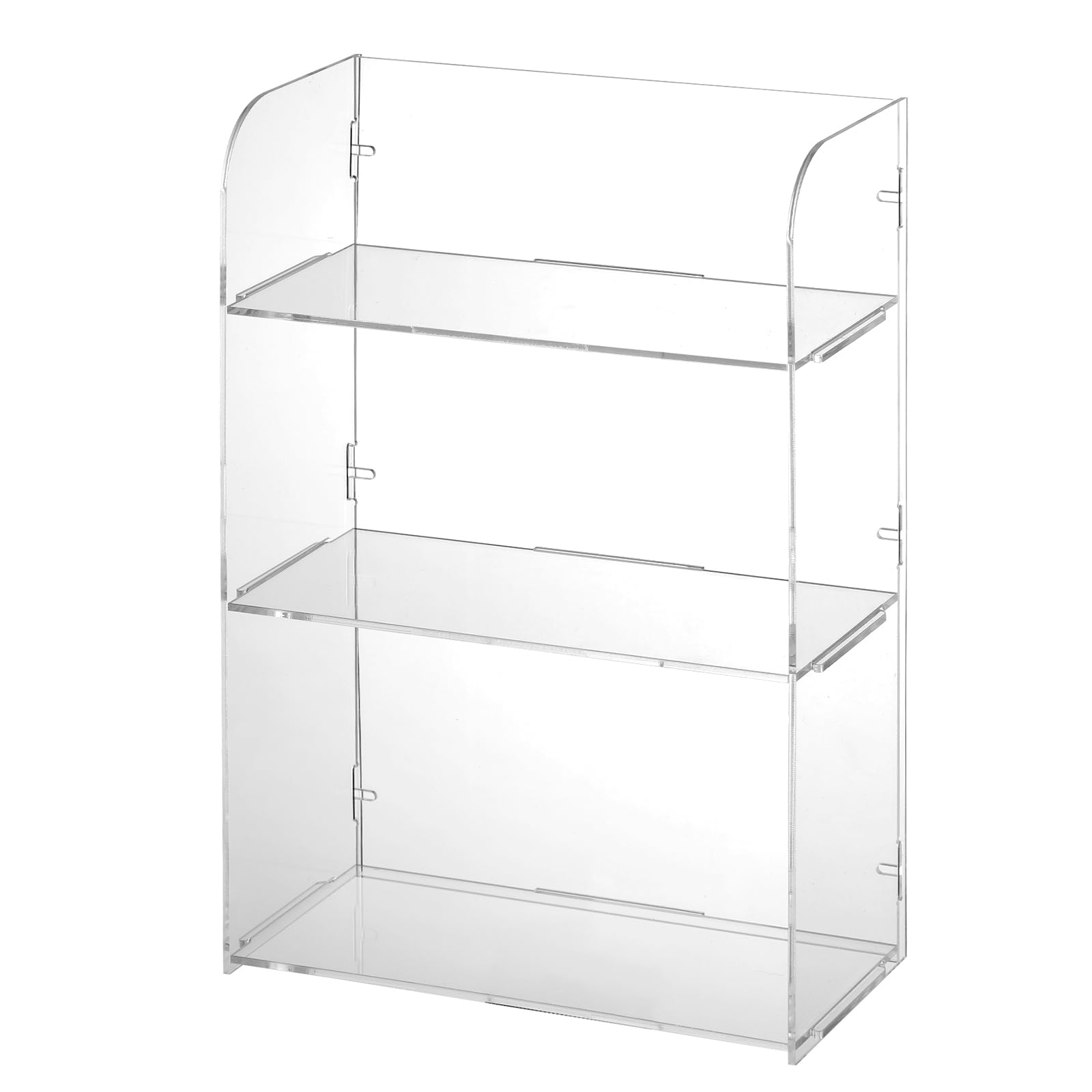 RAMFIYN Clear Acrylic Perfume Stand Organizer, 3 Tier Clear Bathroom Organizer, Corner Vanity Shelf, Skin Care Organizer, Small Acrylic Organizer Makeup Organizer Shelf