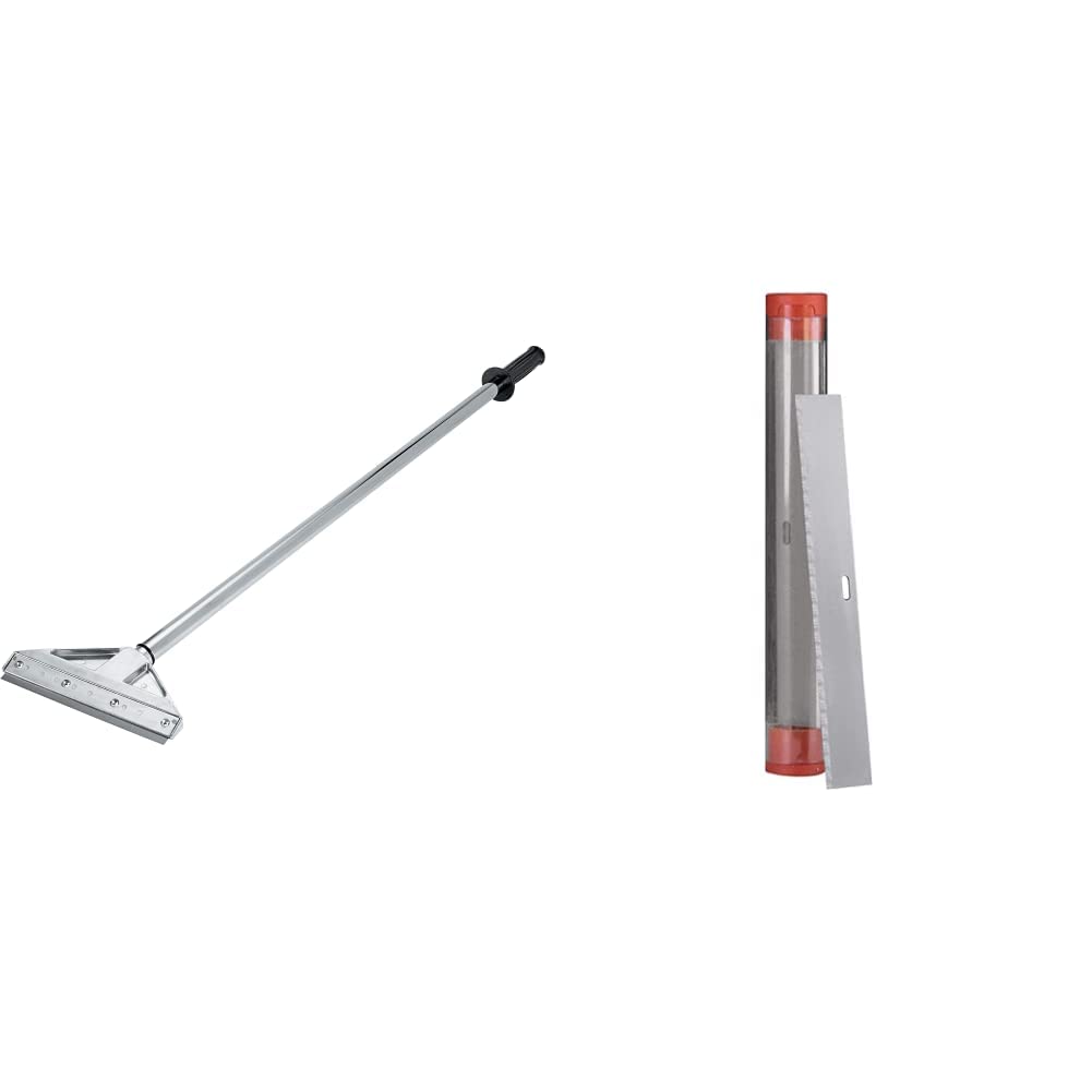 QEP 62909Q 8" Adjustable Razor Floor Stripper & Warner 4" Big Blade Scraper Replacement Blades, Card of 5, 695