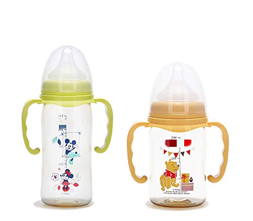 Bottle Handles Grips Compatible with Pigeon 2nd Generation Silicone Coating Nursing Bottle, Pack of 2, Color may be vary (Not for Pigeon 3rd Bottle)
