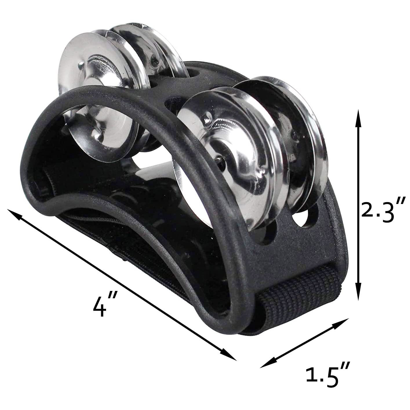 2PCS Foot Tambourine, Musical Instrument Percussion Pedal with Steel Jingle Bells for Drum & Guitar Playing