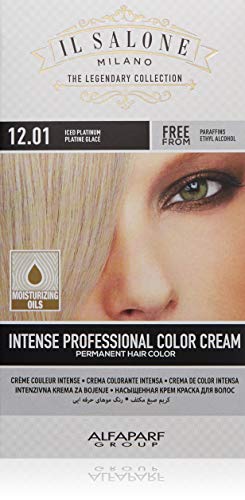 Il Salone Milano Permanent Hair Color Cream - 12.01 Iced Platinum Hair Dye - Professional Salon - Premium Quality - 100% Gray Coverage - Paraben Free - Ethyl Alcohol Free - Moisturizing Oils