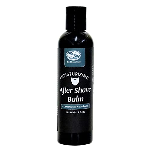 The Henna Guys 4 fl. Oz Lemongrass & Eucalyptus Aftershave Balm, Excellent Aftershave Lotion, Soothes and Moisturizes After Shaving. Takes away Dryness