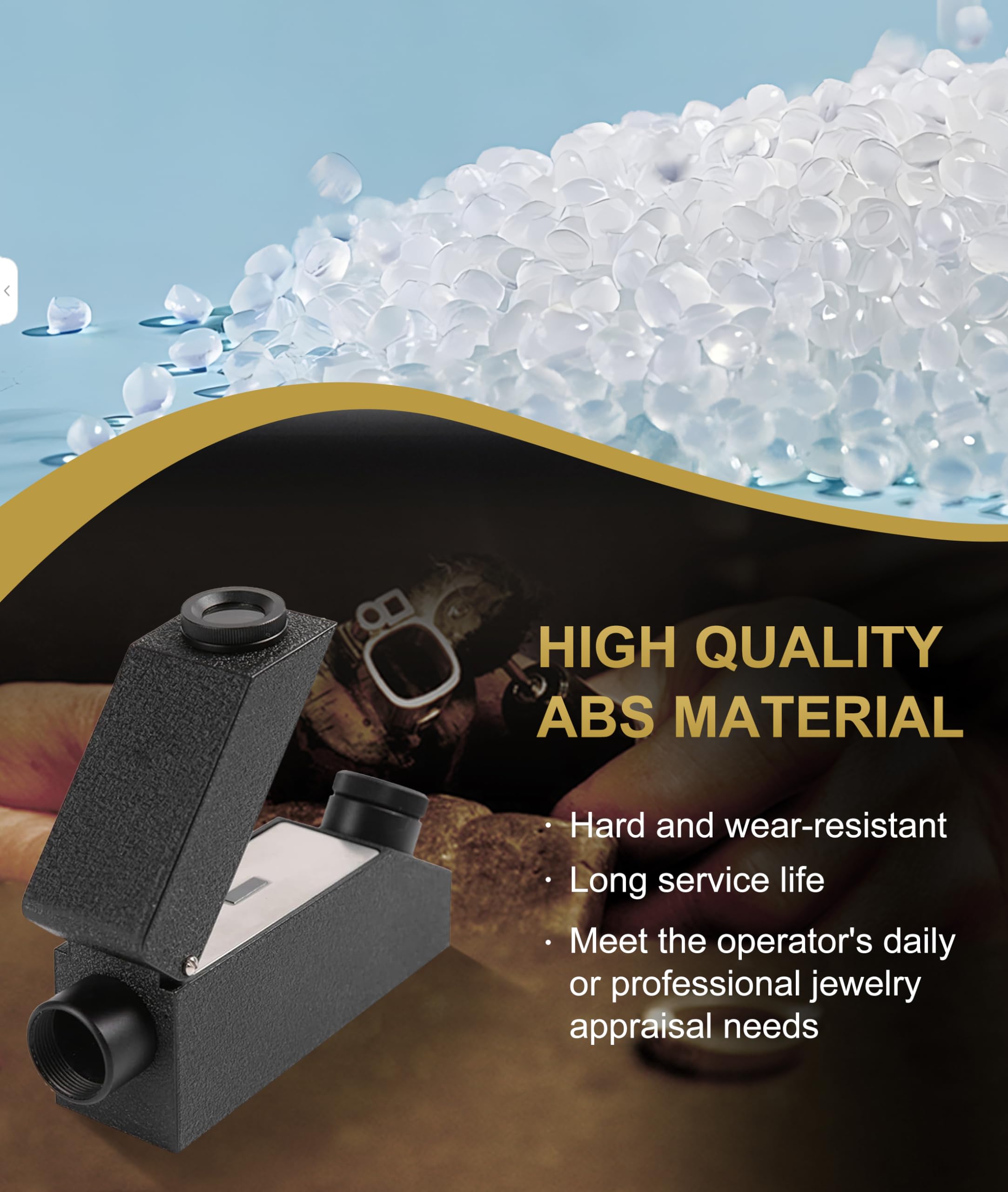 Refractometer, Jewelry Refractometer, RHG181 1.30 to 1.81 Professional ldentification Refractometer, Portable Refractometer with 3ml Reflective Index Fluid, f