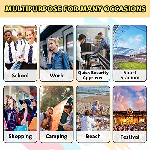 ASKSKY Clear Backpack Stadium Approved, Thriple Compartments Book Bag Heavy Duty Black PVC See Through Backpack for School for College Travel Work Festival, Black and Grey