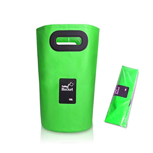 AINAAN Portable Folding Bucket- Great for Camping Traveling Hiking Fishing Boating Gardening(Green)