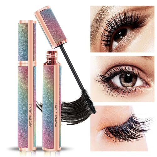 4D Silk Fiber Lash Mascara, Black Voluminous Fiber Thrive Mascara, Waterproof Black Volume and Length Mascara,Natural Long Lasting, No Smudge, No Clumping
