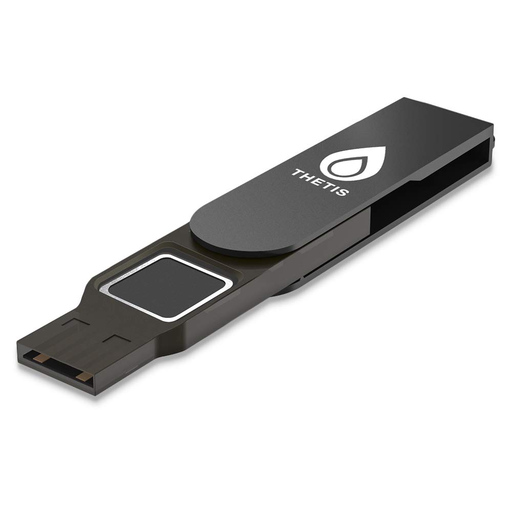 Thetis FIDO2 Security Key Fingerprint USB A, Two Factor Authenticator, Multi-Layered Protection HOTP / U2F Compatible Windows, MacOS, Gmail, Linux for Office Business - Black