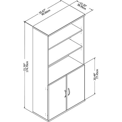 Bush Business Furniture Studio C Bookcase, Platinum Gray
