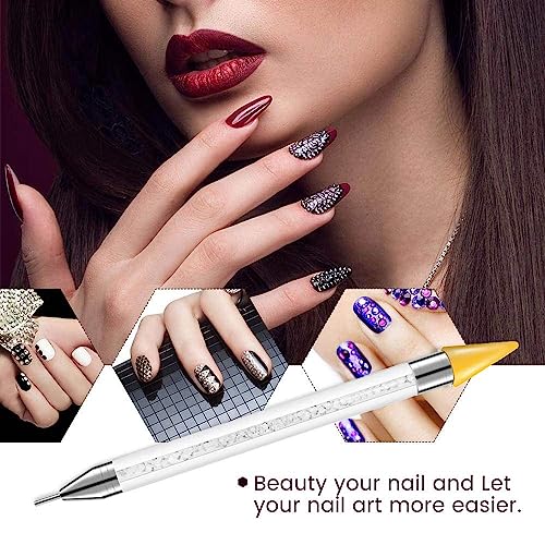 πππππ€ Rhinestone Picker, ππ’ππ¦π¨π§π πππ’π§ππ’π§π ππ¨πππ’π§π πππ§ Dual-end Rhinestones Pickup Tool for Nail Gems Stones Crystals πππ Nail Art Crafts (Pink and White)