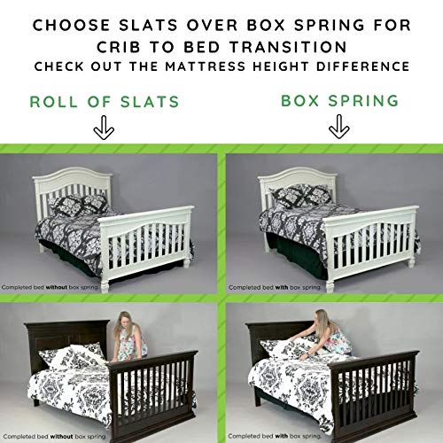 Full-Size Conversion Kit Bed Rails for Evolur Cribs | Multiple Finishes Available (White)